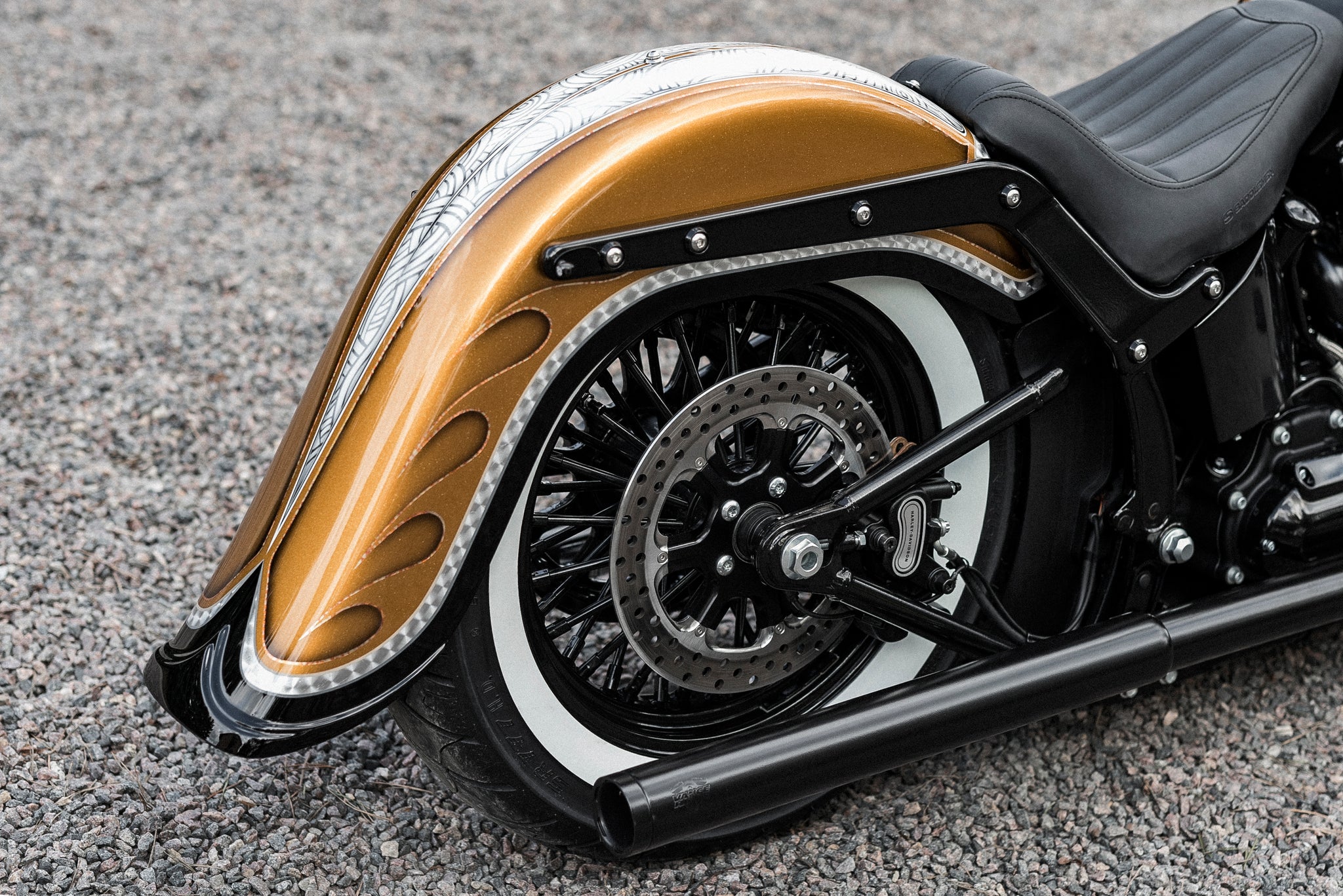 Harley-Davidson 4" Stretch Softail Rear Fender with Tip 2000-2017 ...